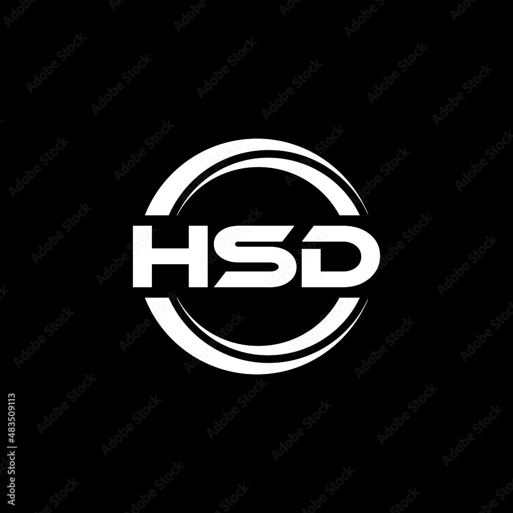 HSD letter logo design with black background in illustrator, vector ...