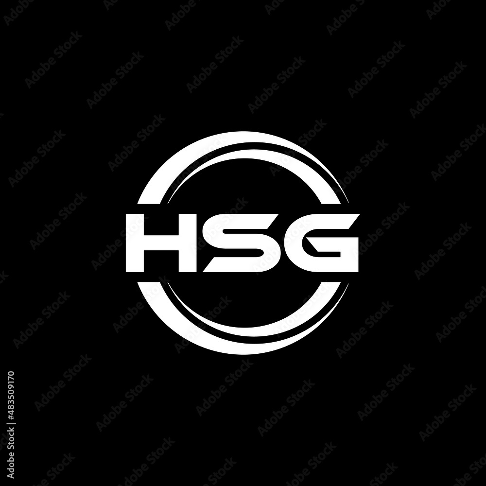 HSG letter logo design with black background in illustrator, vector ...