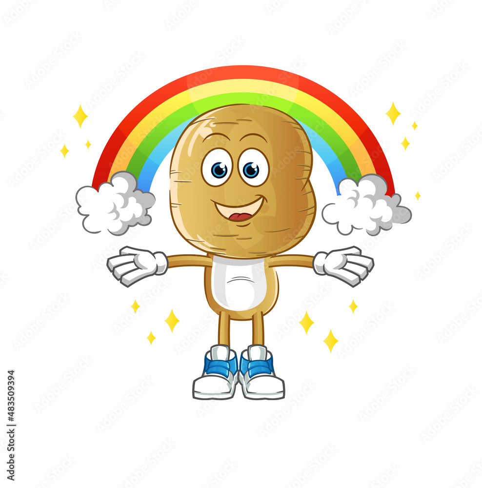 potato head cartoon with a rainbow. cartoon vector Stock Vector | Adobe ...