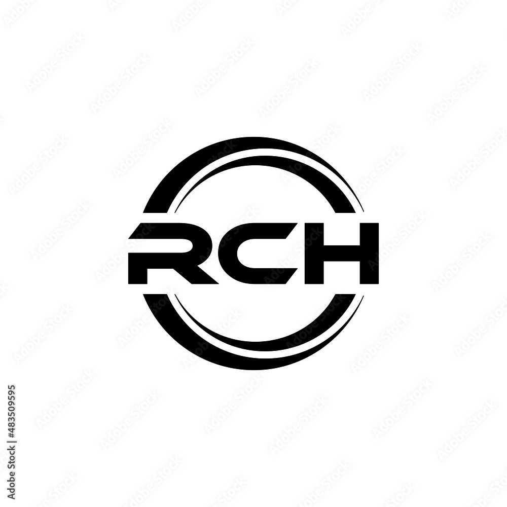 RCH letter logo design with white background in illustrator, vector ...
