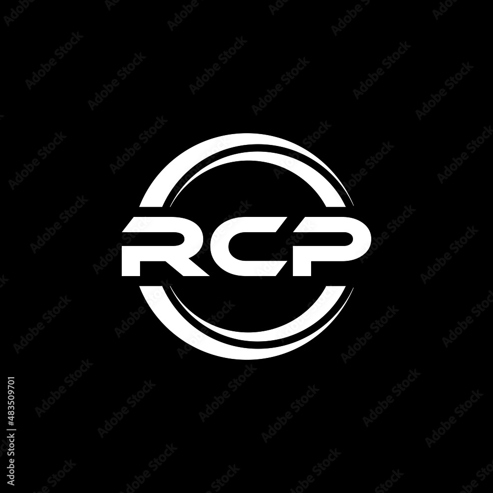 RCP letter logo design with black background in illustrator, vector ...