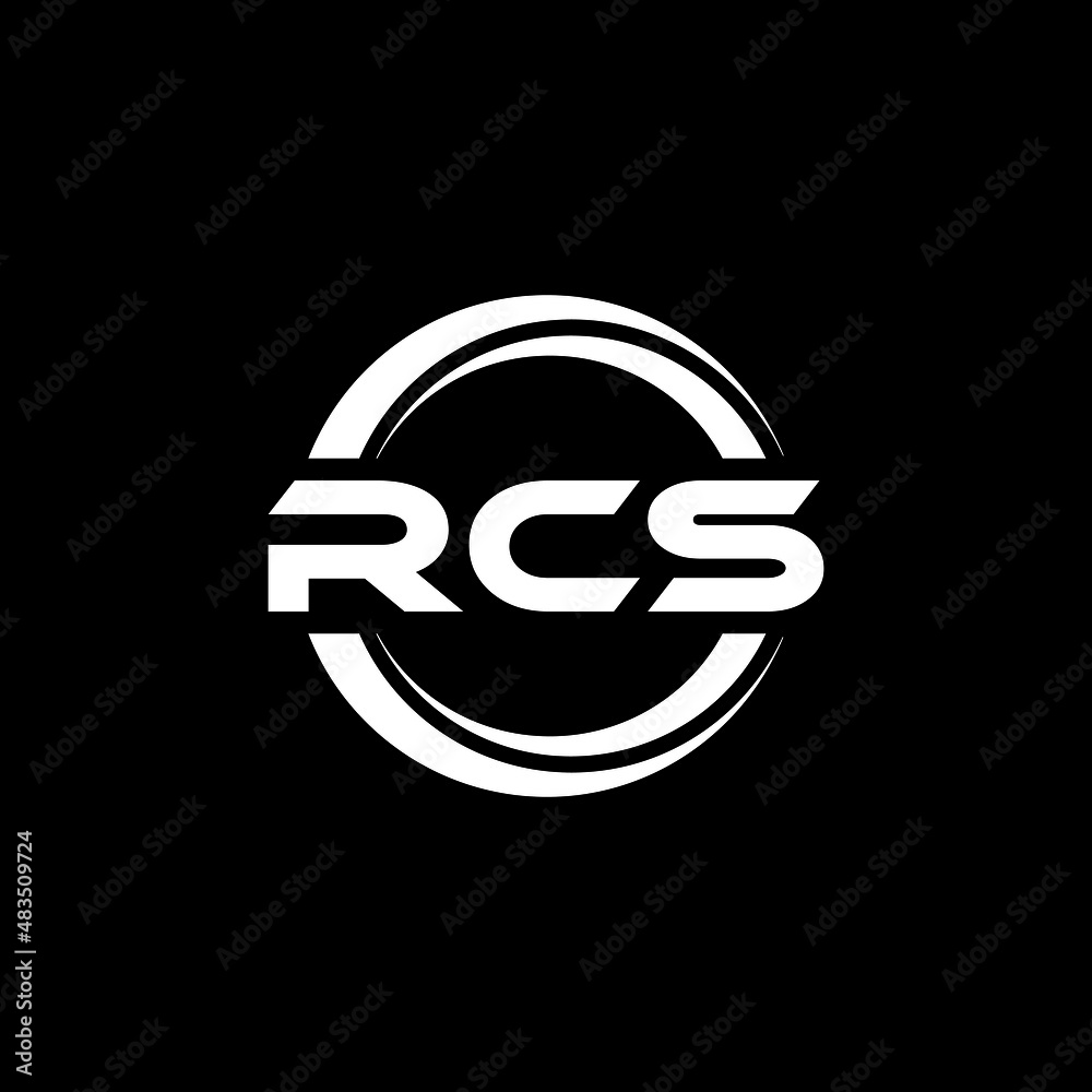 RCS letter logo design with black background in illustrator, vector ...