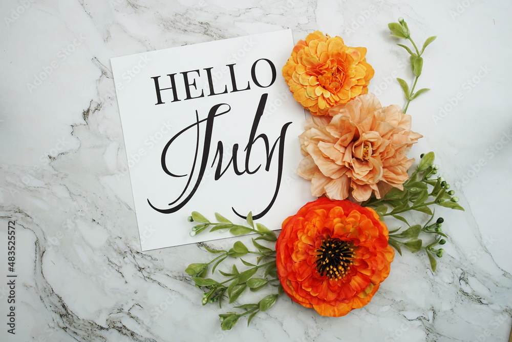 July Flowers Background