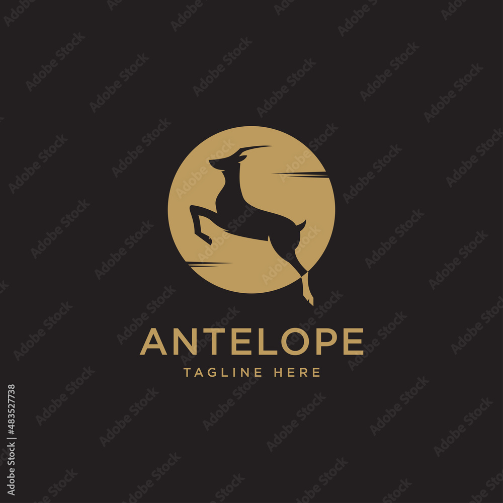 Antelope logo. Antelope silhouette. Trendy animal logo design. Stock ...