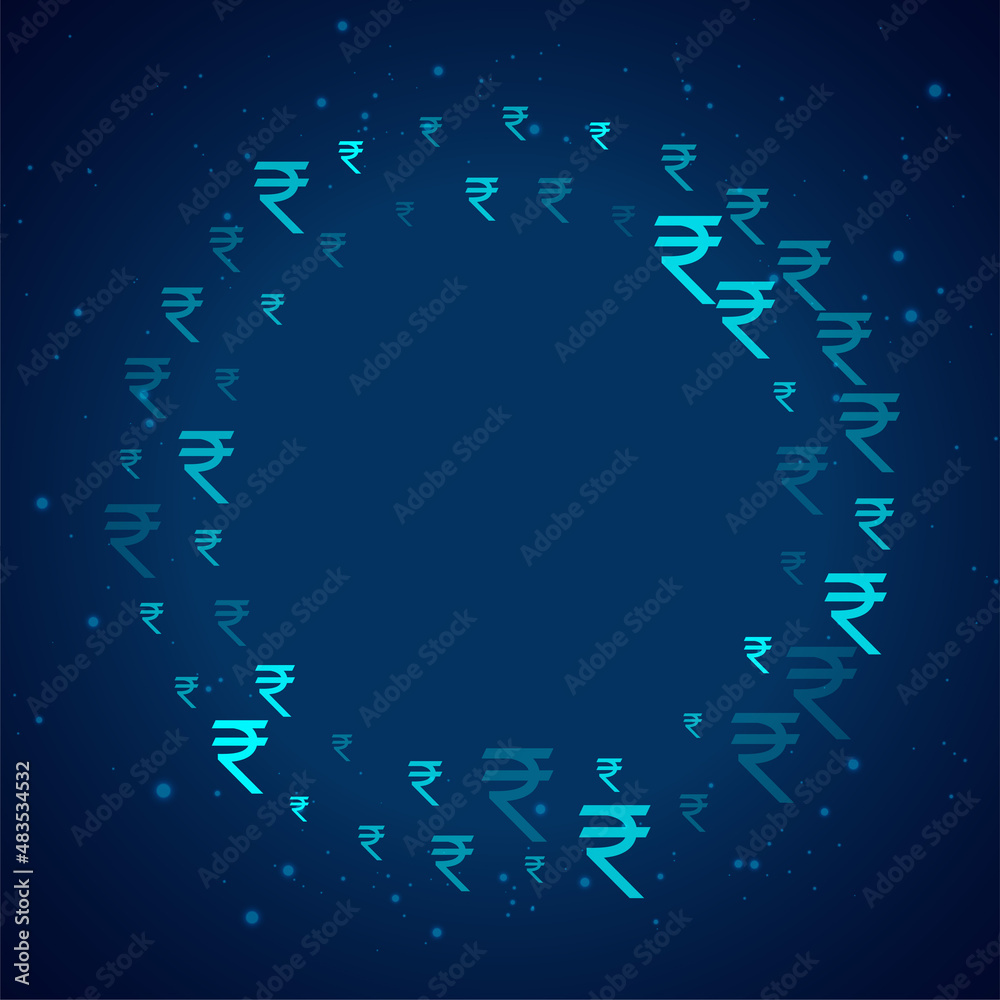 rupee symbol frame with text space Stock Vector | Adobe Stock