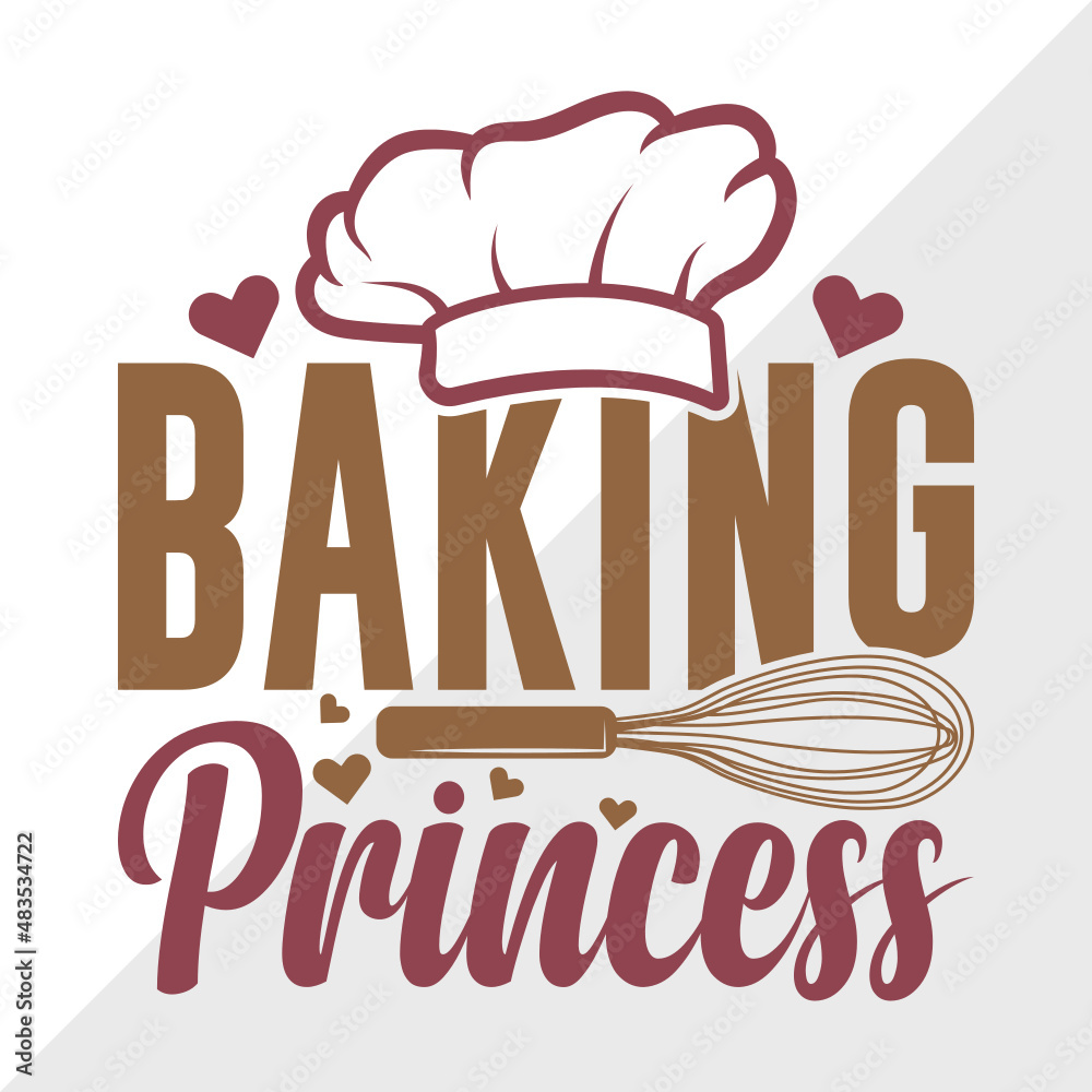 Baking Princess SVG Cut File | Chef Hat Svg | Rolling Pin Svg | Queen ...