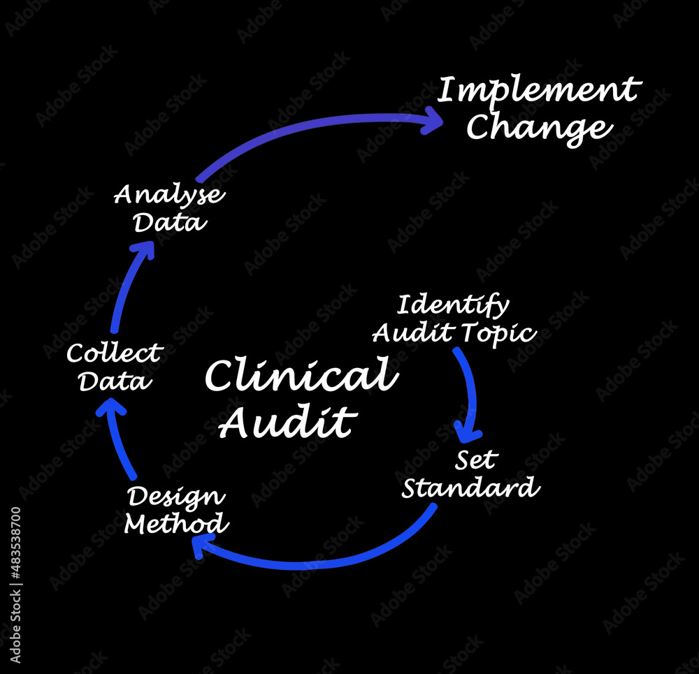 Six Steps of Clinical Audit. Stock Illustration | Adobe Stock