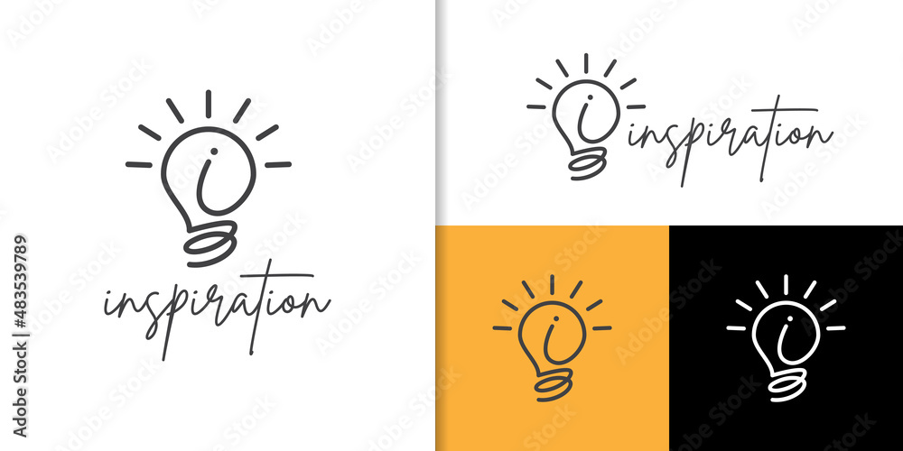 Light bulb lamp logo idea with letter i design concept for technology ...