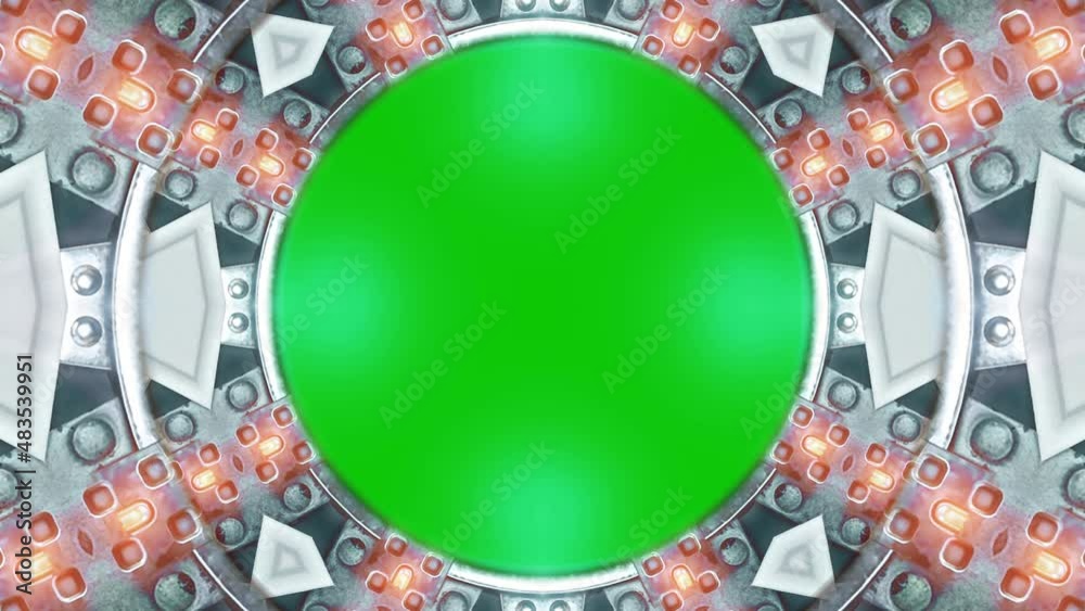 Sci fi alien machine frame with small blinking led lights and green ...