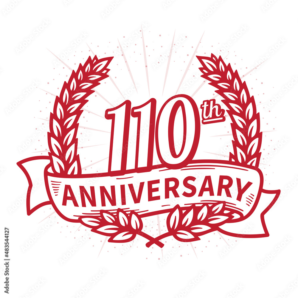 110 years anniversary celebration logotype. 110th anniversary logo ...