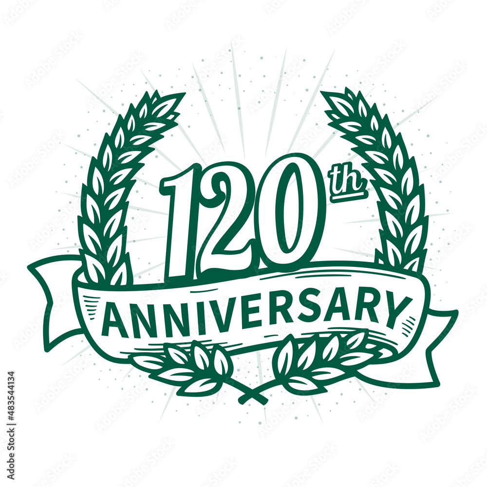 120 years anniversary celebration logotype. 120th anniversary logo ...