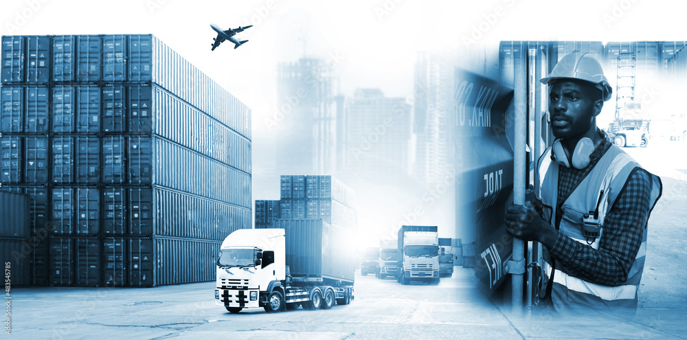 logistics background for delivery business or transportion industry ...
