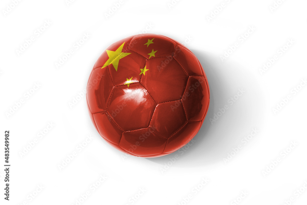 realistic football ball with colorfull national flag of china on the ...