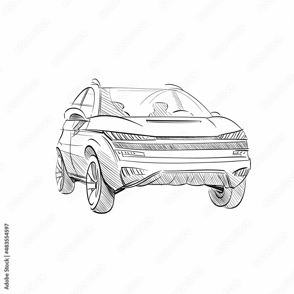 Car concept.Car sketch.Vector hand drawn. Autodesign. Automobile ...