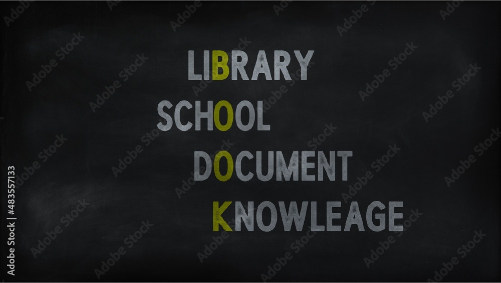 BOOK word cloud on chalk board Stock Photo | Adobe Stock