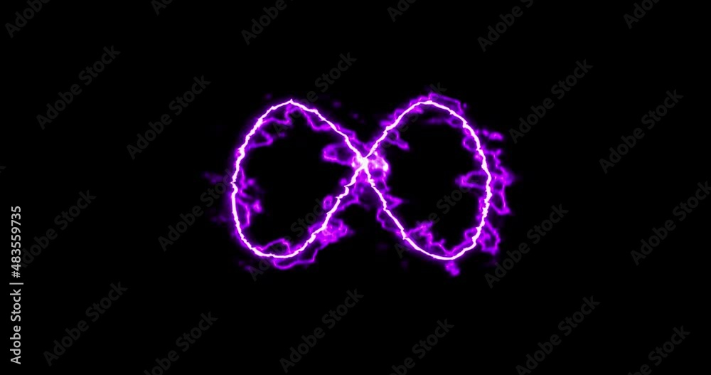 Meta Logo animation of the metaverse icon on a black background, blend ...