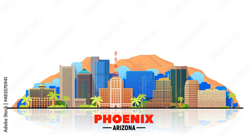 Phoenix City Skyline. Arizona USA. Vector illustration.Business and ...