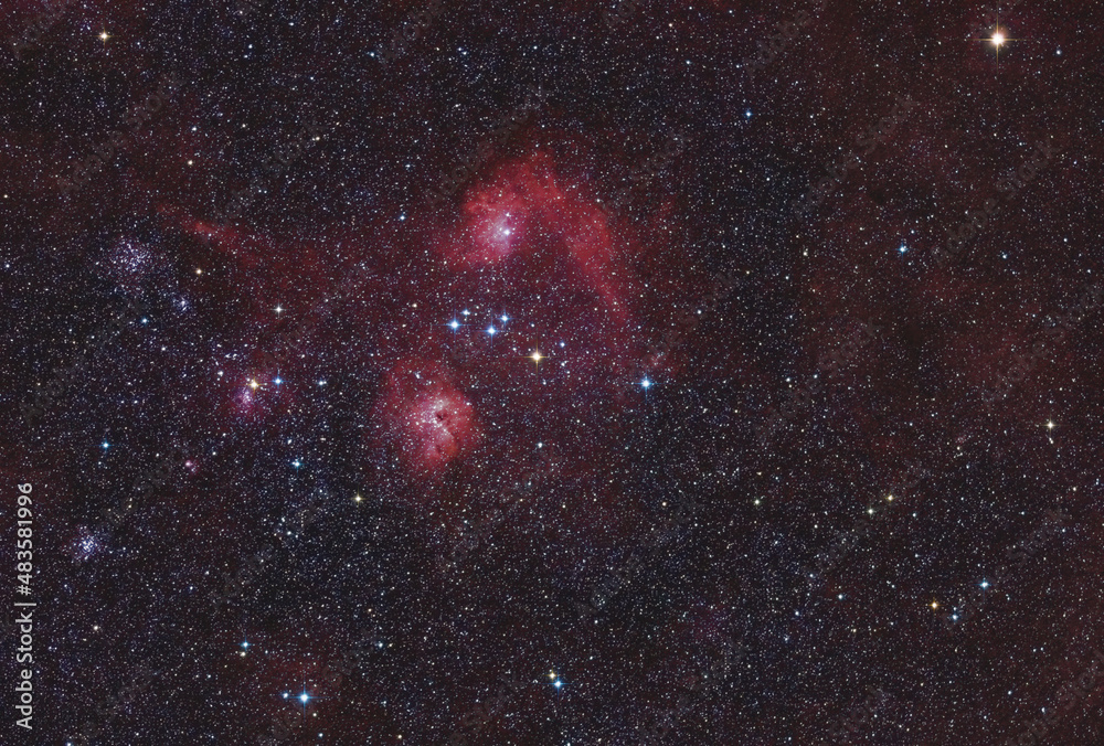 Flaming star nebula (IC405),emission and reflection nebula in the ...