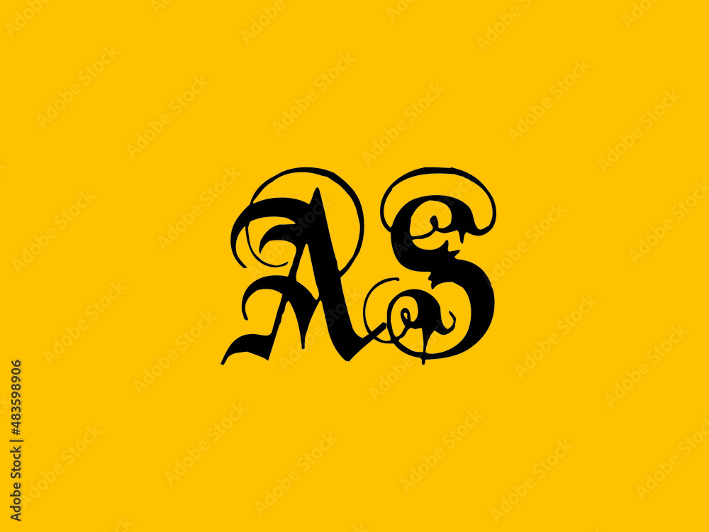 Cool style AS logo initial vector, Initial letter AS luxury art vector ...