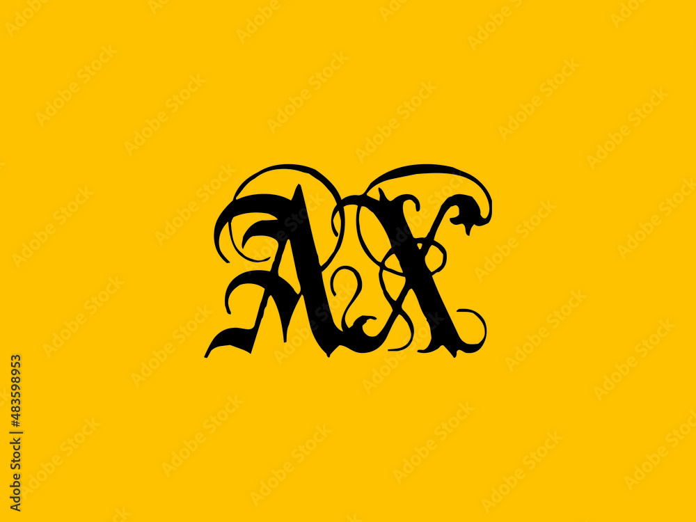 Cool style AX logo initial vector, Initial letter AX luxury art vector ...