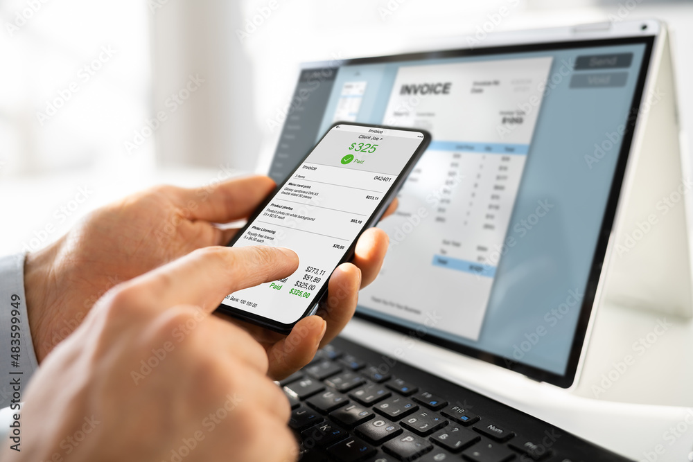 Online Digital E Invoice Statement Stock Photo | Adobe Stock