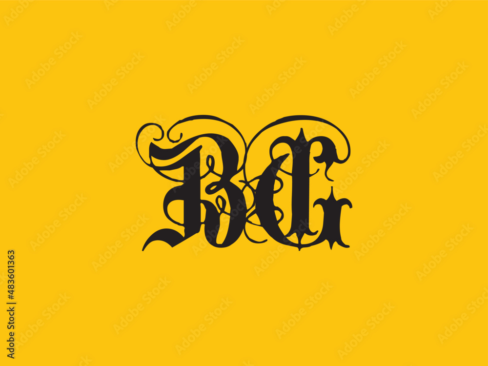 Initial Luxury BG Brush Logo, Signature BG letter logo icon vector ...