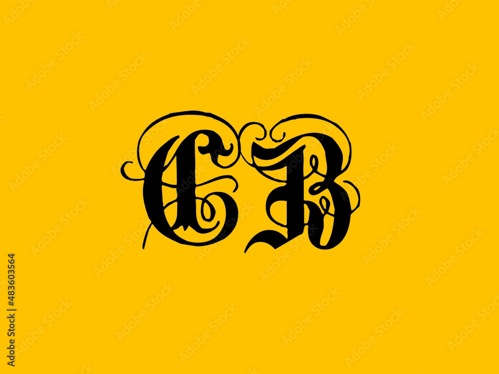 letter CB logo vector, unique calligraphy CB unusual design logo ...