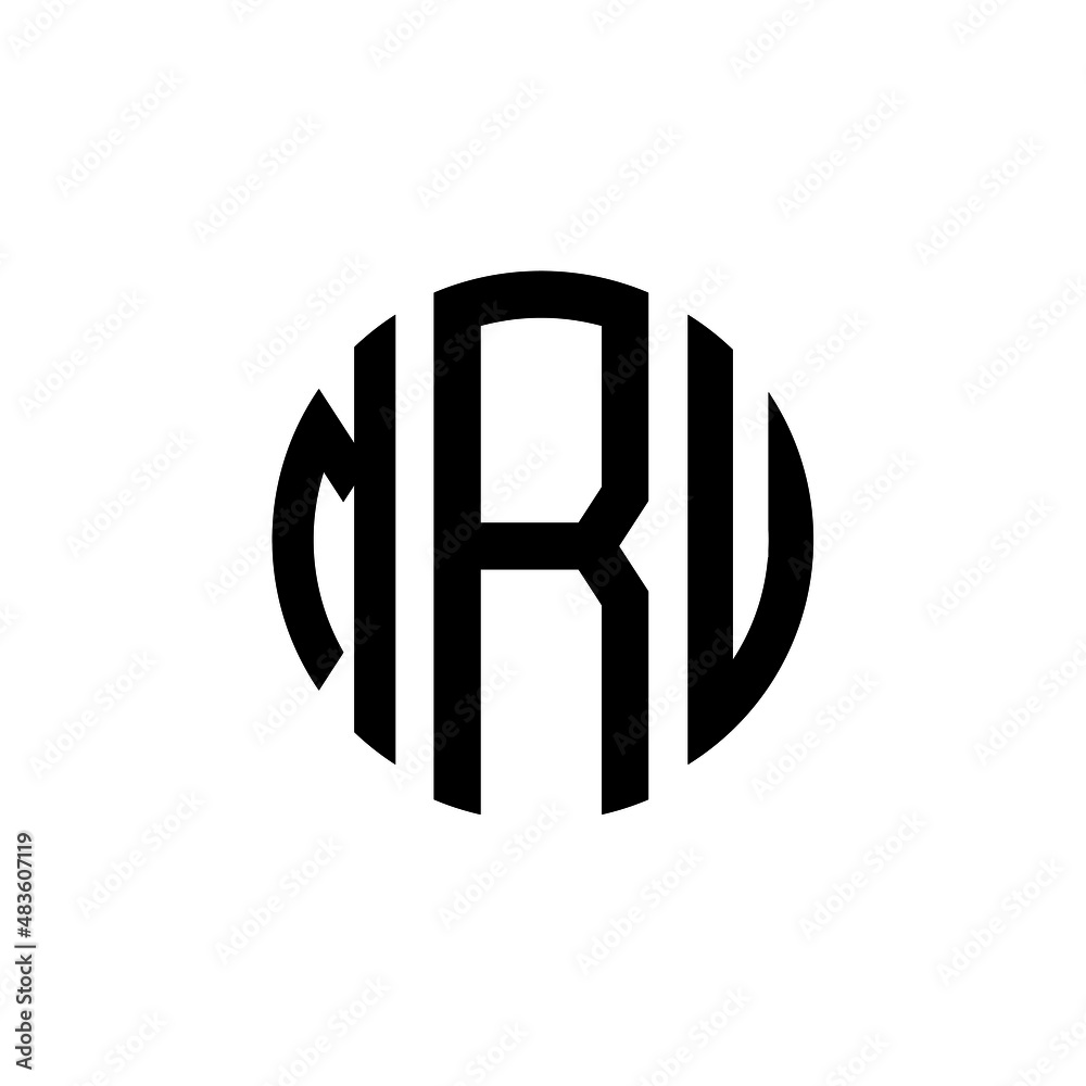 MRV letter logo design. MRV modern letter logo with black background ...