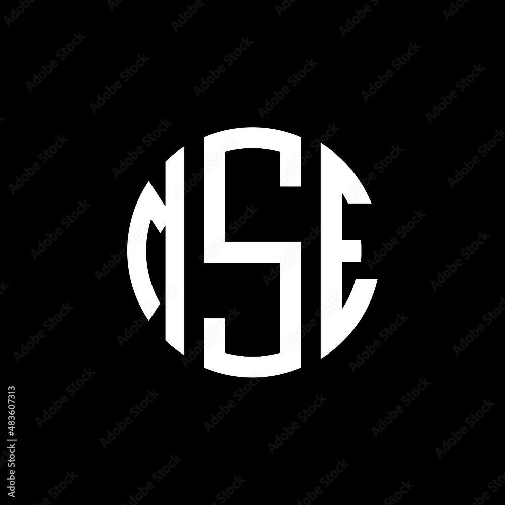 MSE letter logo design. MSE modern letter logo with black background ...