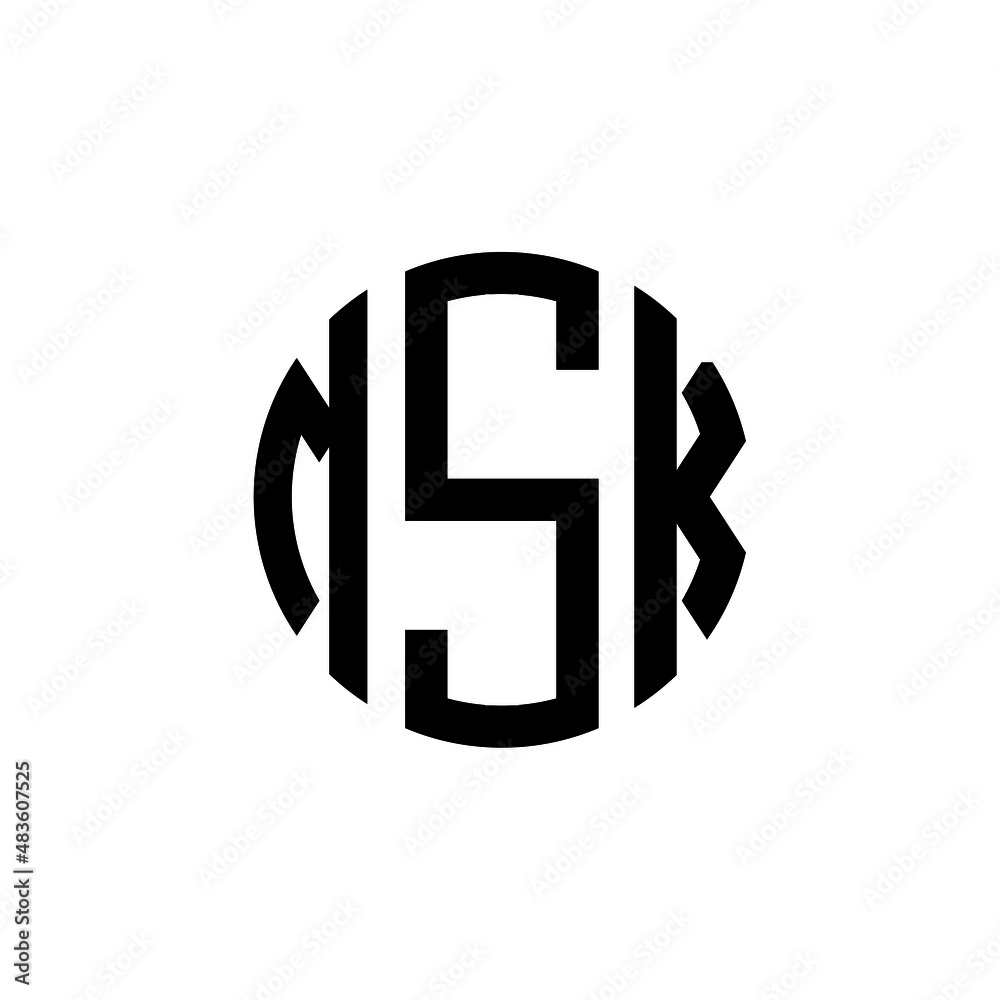 MSK letter logo design. MSK modern letter logo with black background ...