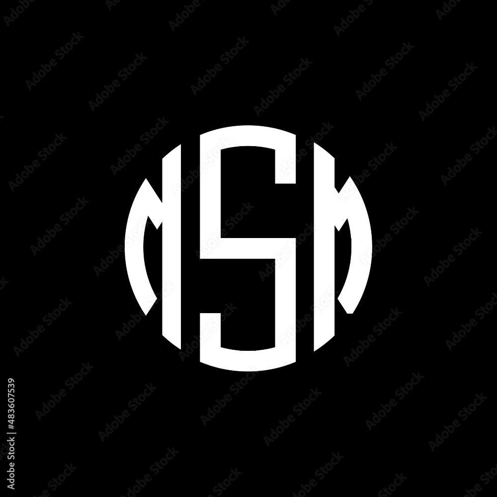 MSM letter logo design. MSM modern letter logo with black background ...