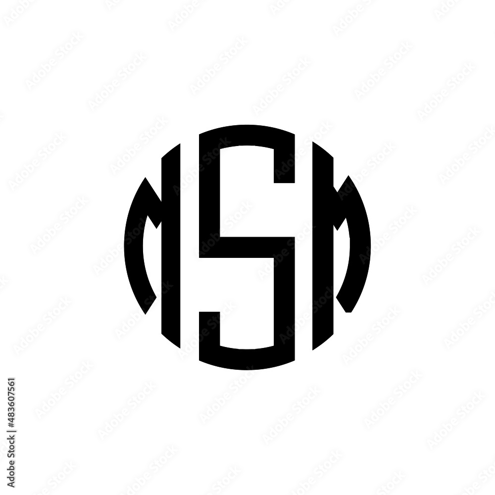 MSM letter logo design. MSM modern letter logo with black background ...