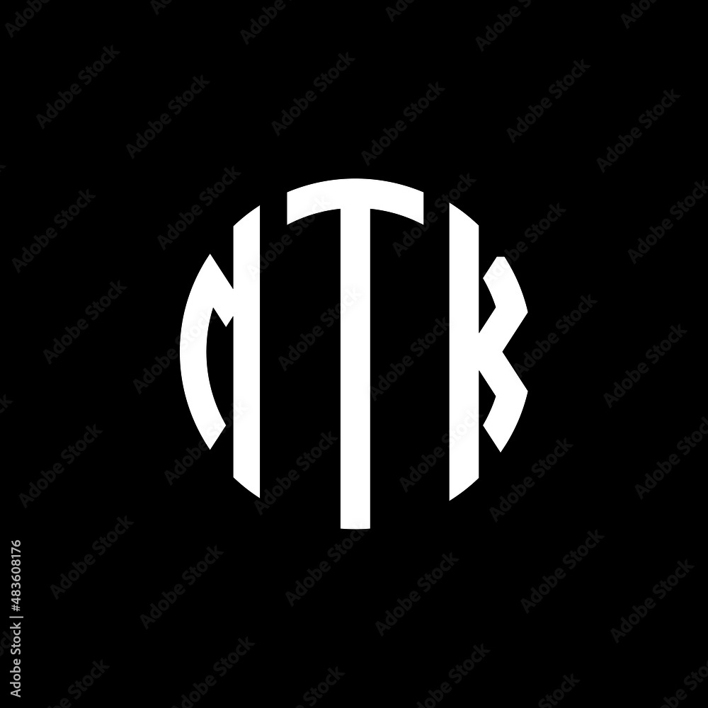 MTK letter logo design. MTK modern letter logo with black background ...