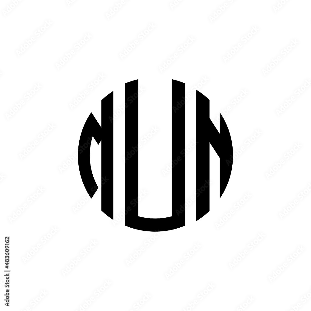 Vecteur Stock MUN letter logo design. MUN modern letter logo with black ...
