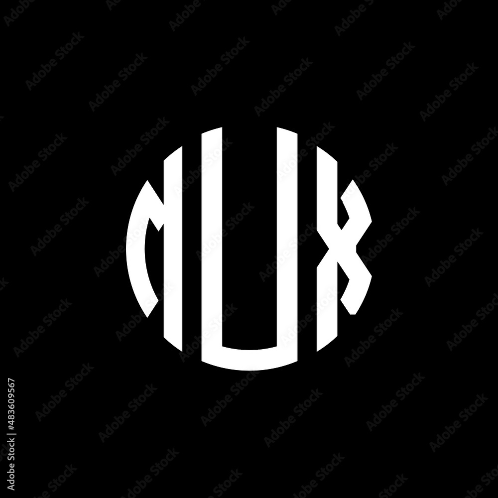 MUX letter logo design. MUX modern letter logo with black background ...
