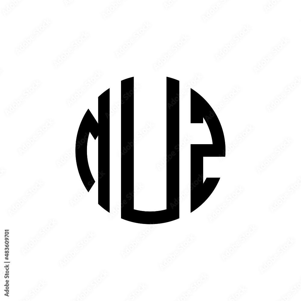MUZ letter logo design. MUZ modern letter logo with black background ...