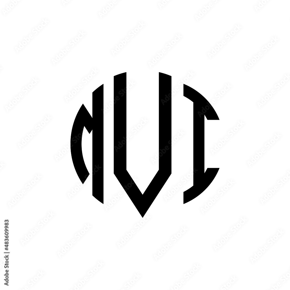 MVI letter logo design. MVI modern letter logo with black background ...