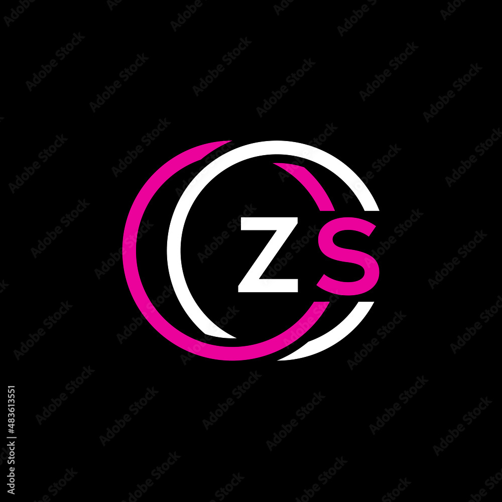 ZS logo monogram isolated on circle element design template, ZS letter ...