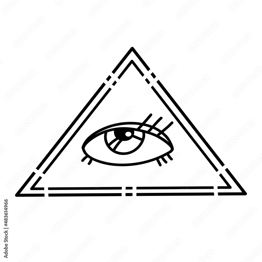 Eye of Providence. Masonic symbol. All-seeing eye inside a triangular ...