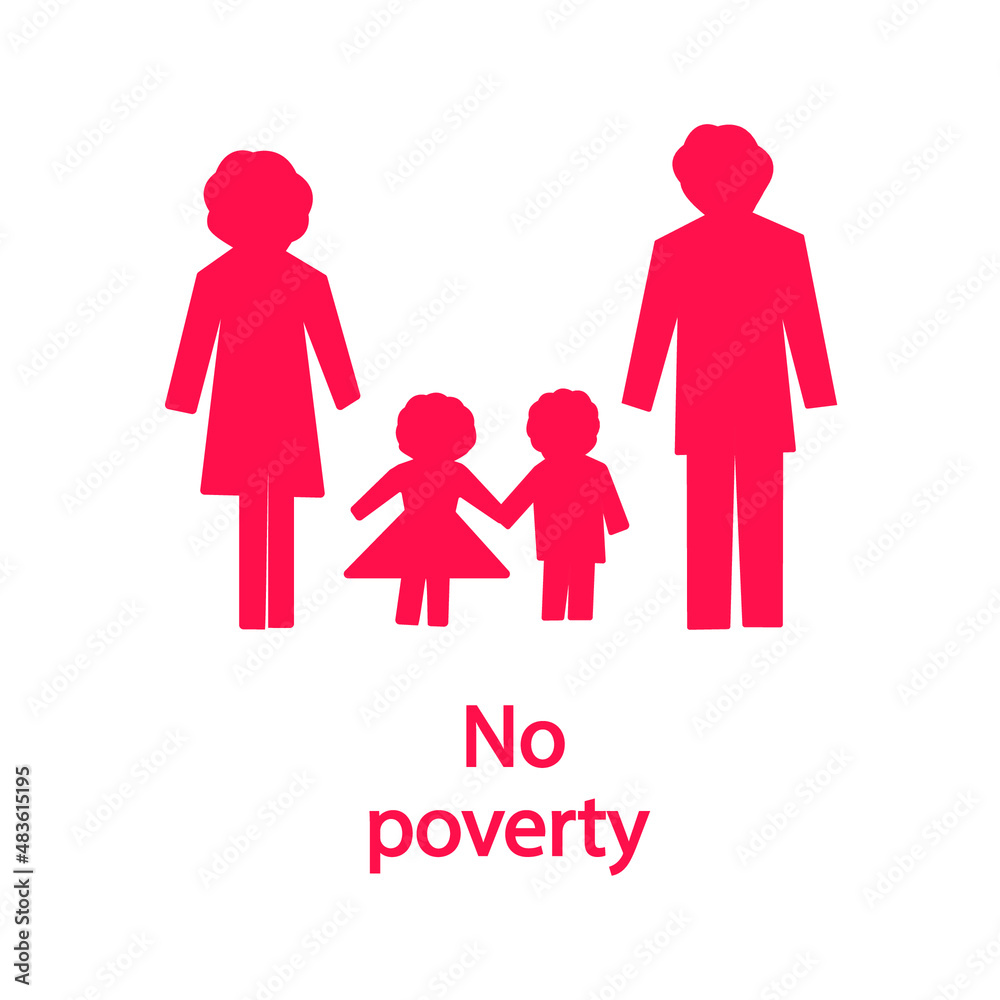 No Poverty Icon - Goal 1 out of 17 Sustainable Development Goals set by ...
