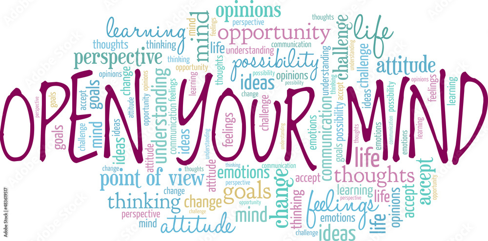Open Your Mind conceptual vector illustration word cloud isolated on ...