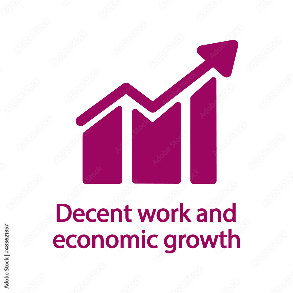 Decent Work and Economic Growth Icon - Goal 8 out of 17 Sustainable ...