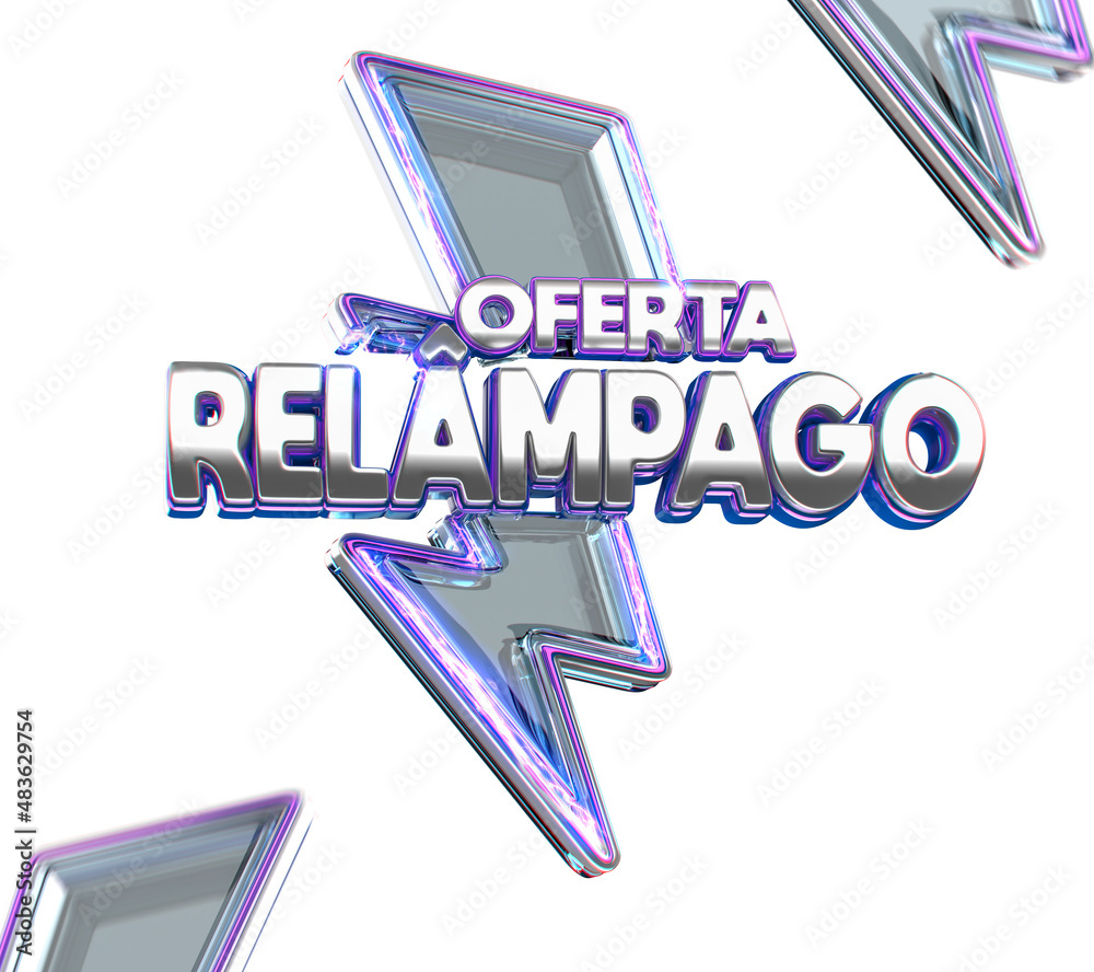 OFERTA RELÂMPAGO 3D RAIO TEXTO ELEMENTOS PARA COMPOSIÇÃO EM FUNDO ...