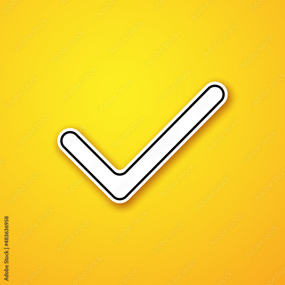 Yes sign white sticker illustration Stock Vector | Adobe Stock