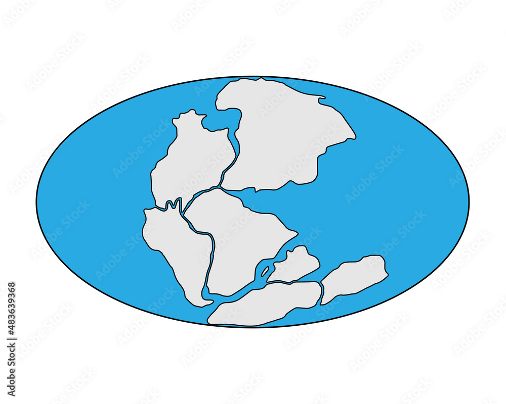 Pangaea or Pangea. supercontinent. vector illustration Stock Vector ...