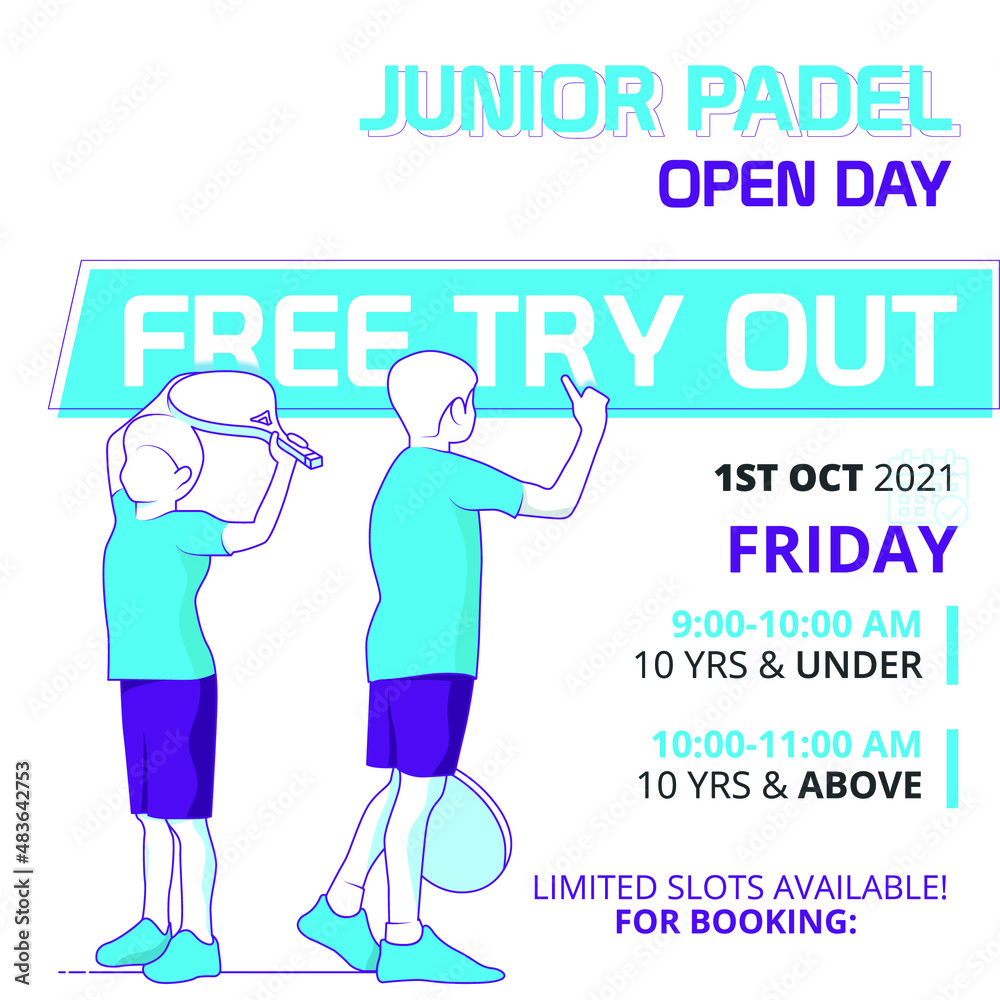 Kids Padel Tennis Player Icon Illustration. Paddle Sport Vector Graphic ...