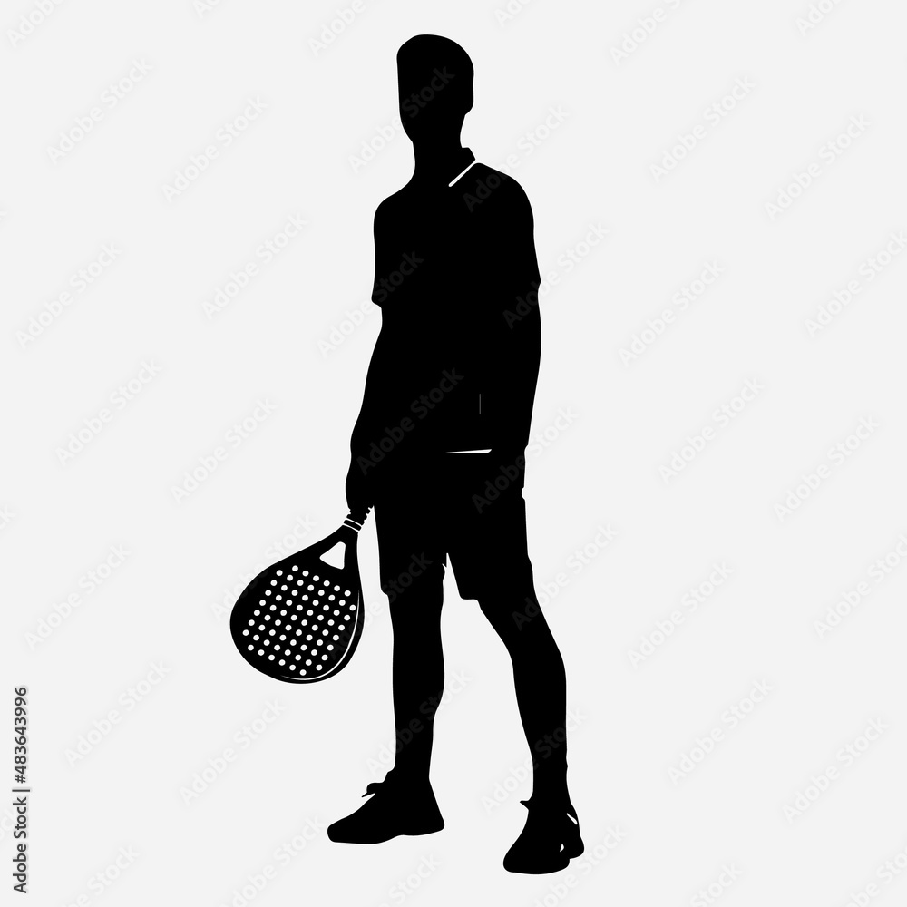 Padel Tennis Player Icon Illustration. Paddle Sport Vector Graphic ...