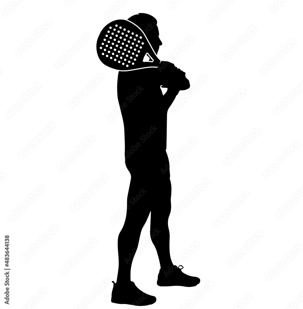 Padel Tennis Player Icon Illustration. Paddle Sport Vector Graphic ...