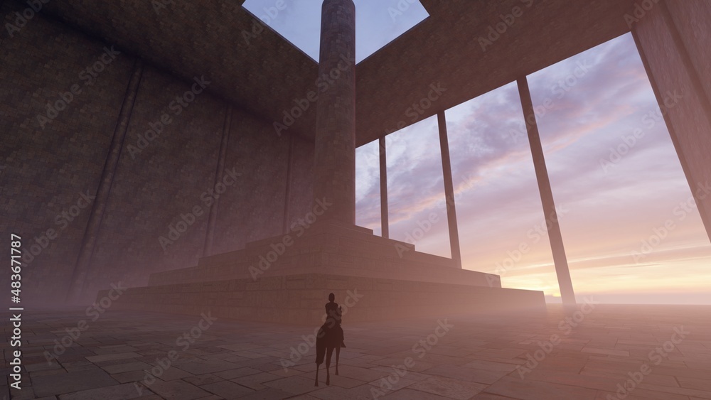 liminal space giant structure Stock Illustration | Adobe Stock