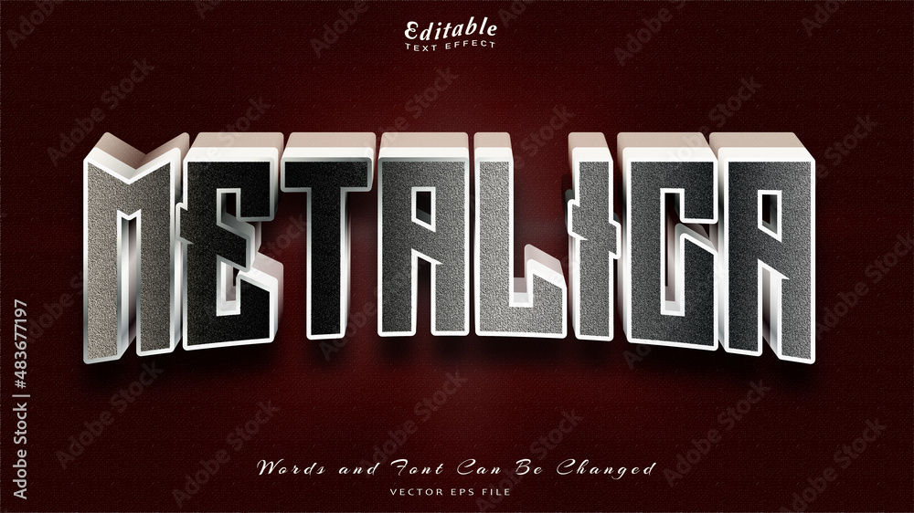 METALLICA TEXT EFFECT Stock Vector | Adobe Stock